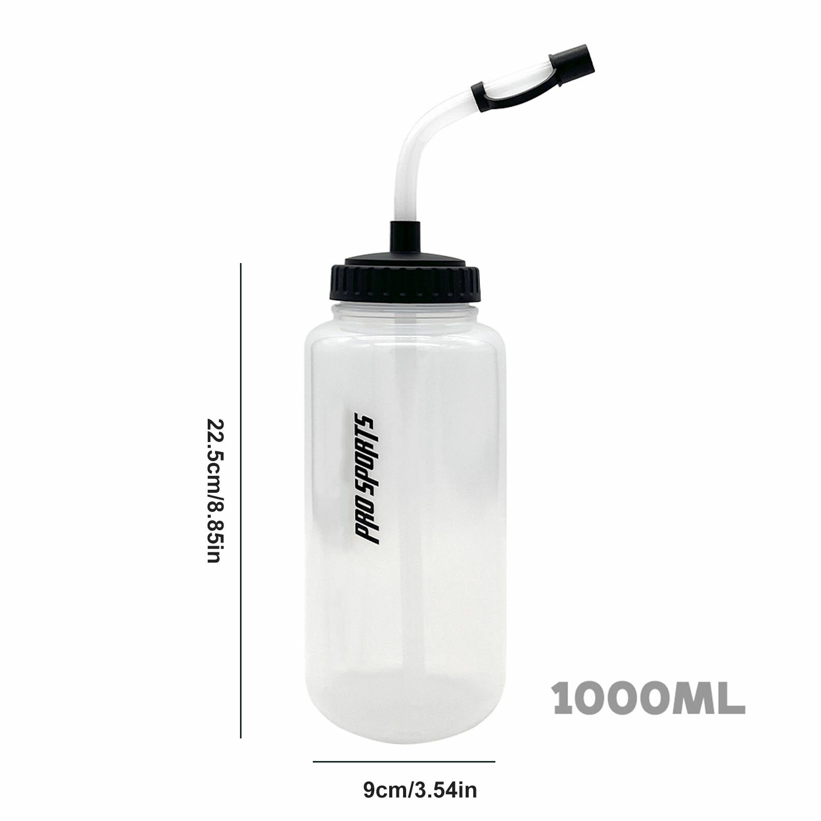 Бутылка для воды хоккейная с трубкой 1000 мл