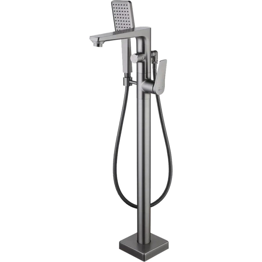 Напольный смеситель для ванны с душем Lemark Bronx LM3744GM графит
