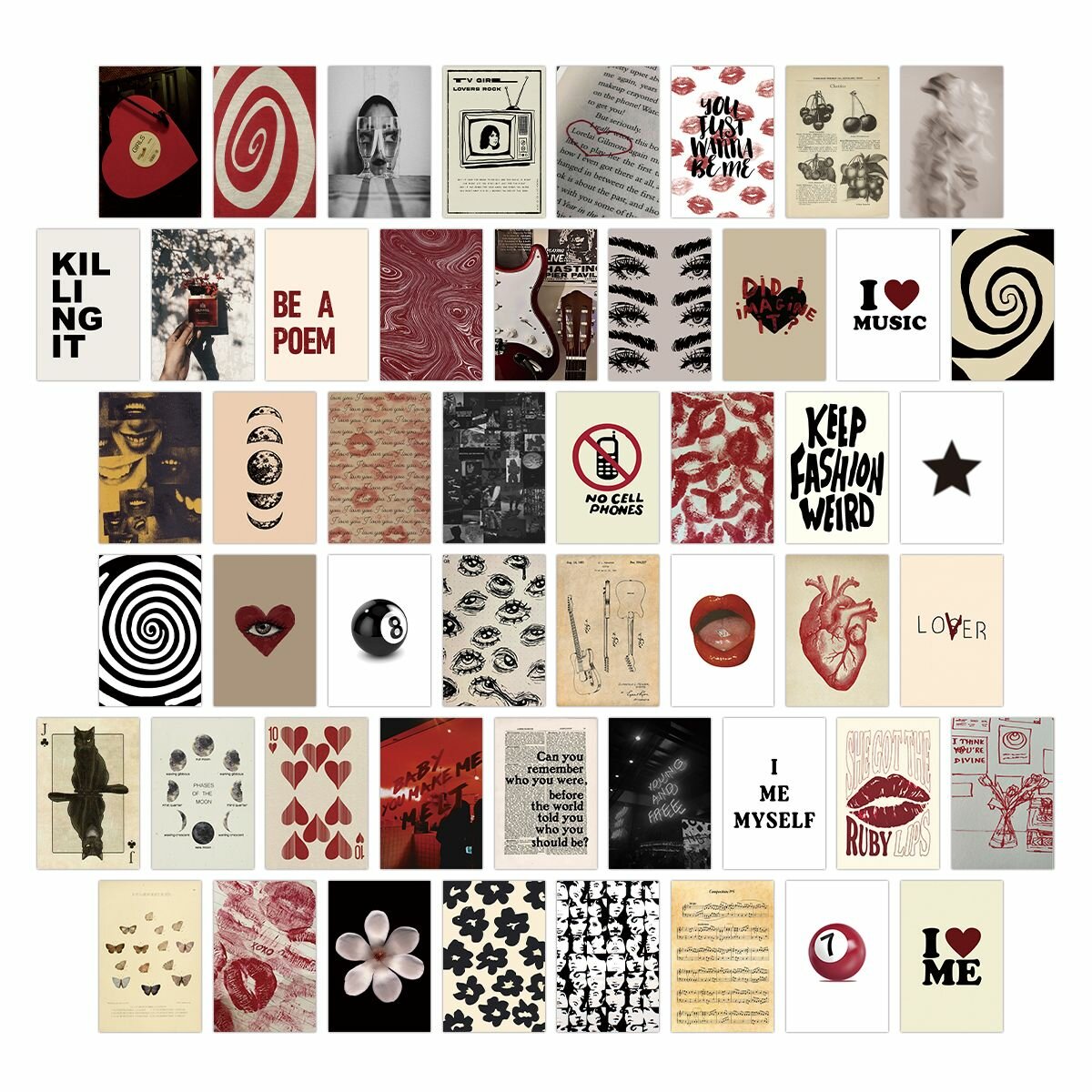 Набор открыток для украшения комнаты для девочек в центре города, 50 шт, 15x10 см