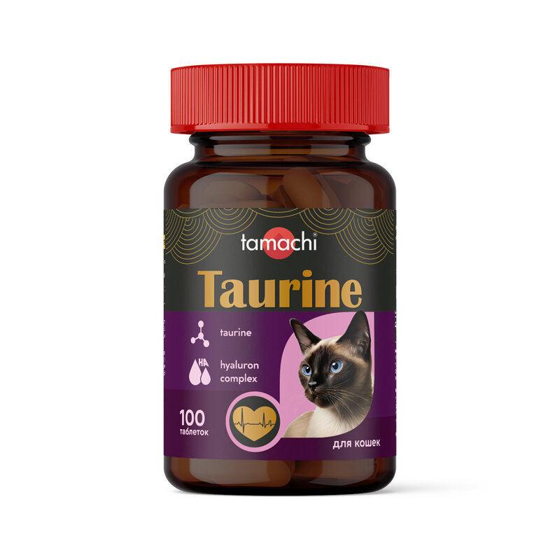Витамины Экопром "Tamachi Taurin", для кошек, для сердца, шерсти, зрения, 100 таблеток