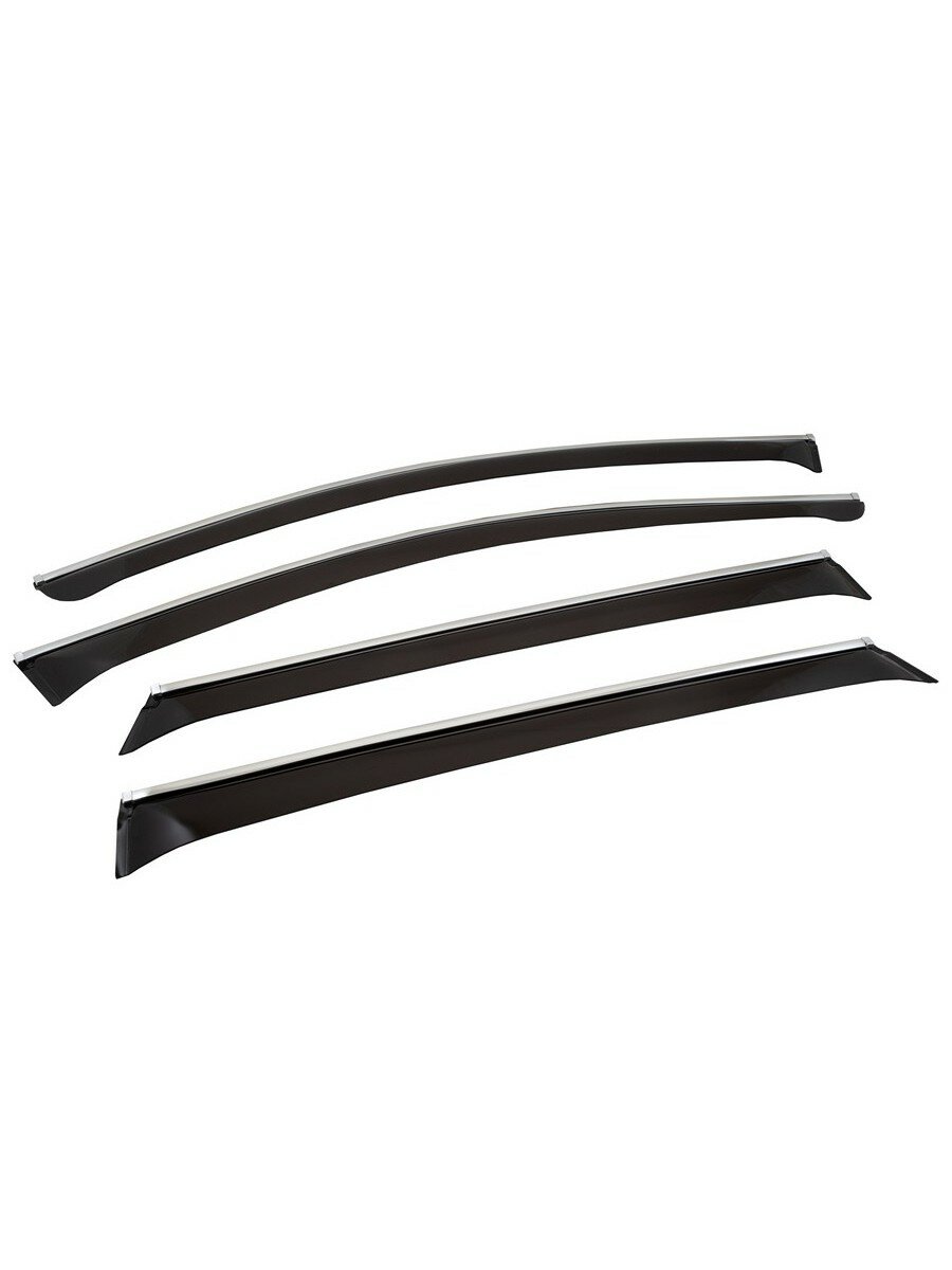 Дефлекторы окон хром KIA SORENTO III 2014-2017, 4 шт, ветровики CHROMEX / Киа Соренто