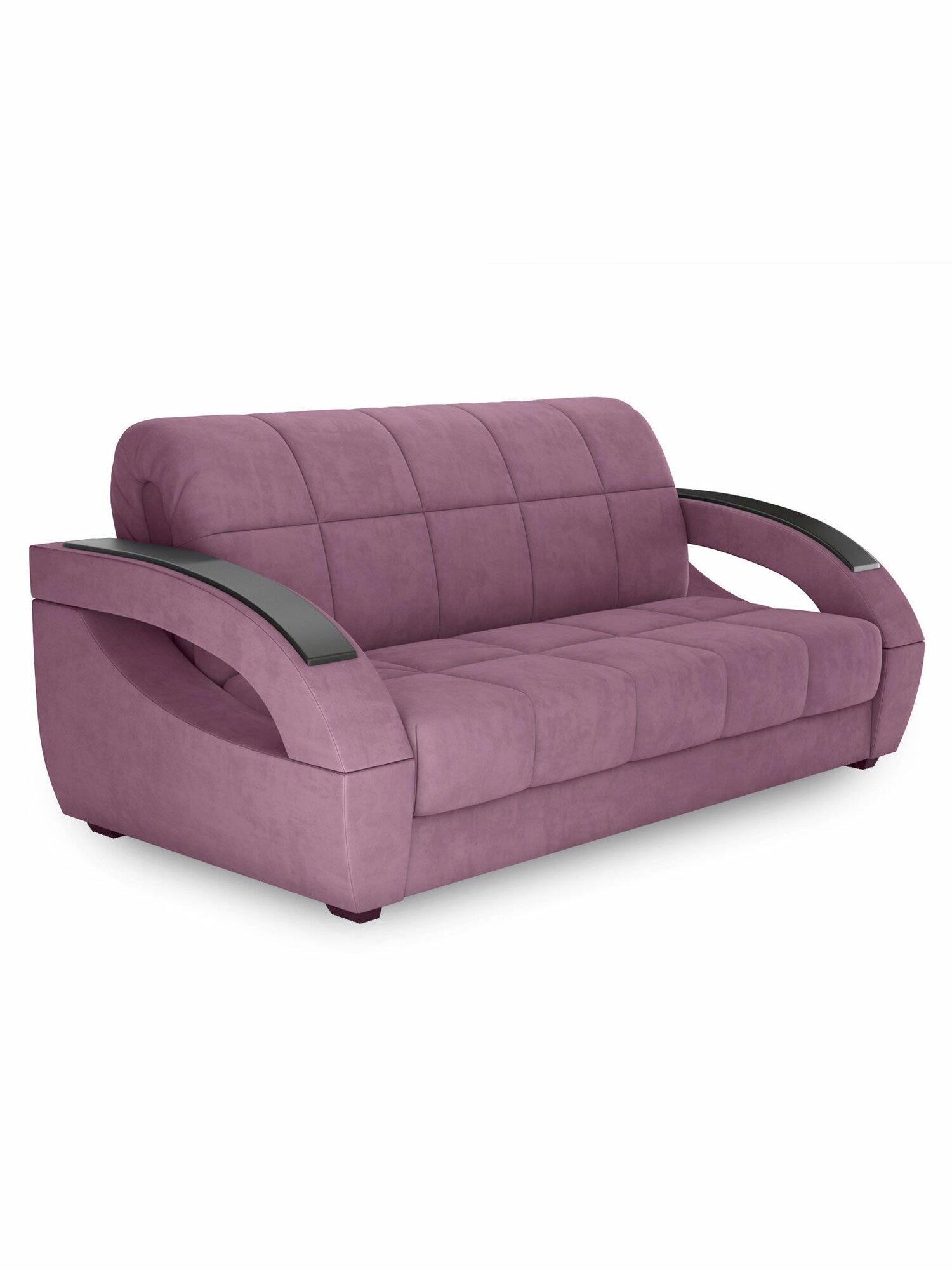 Диван кровать прямой Уильям независимый пружинный блок, раскладной, аккордеон, с мягким изголовьем, без ящика для белья, 140х205 см спальное место, Розовый, велюр