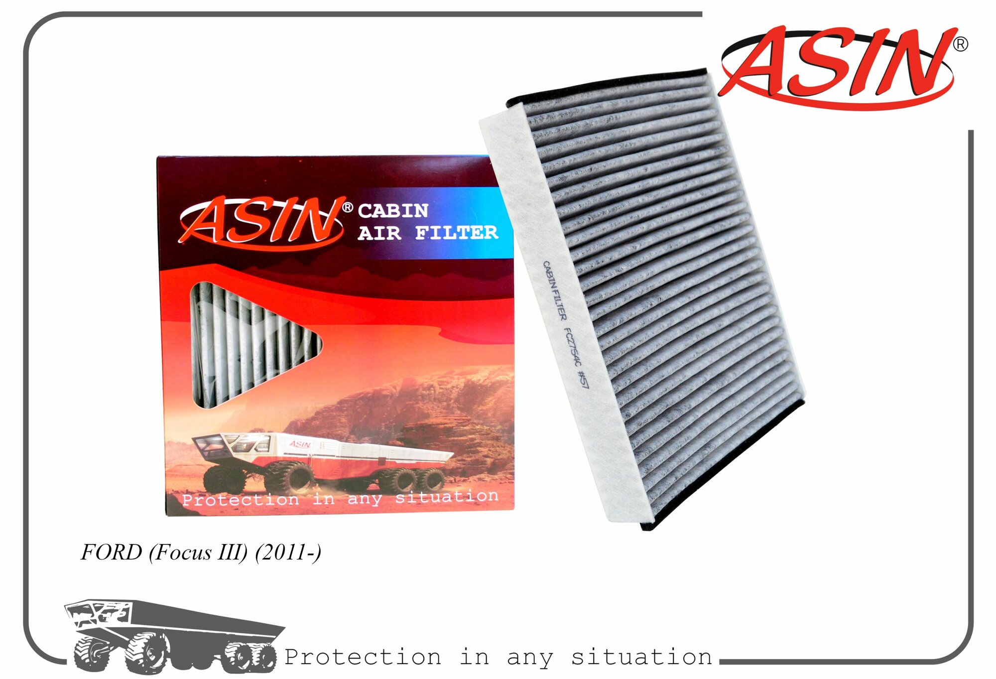 Фильтр салонный угольный для Форд Фокус 3 ASIN. FC2754C ASIN