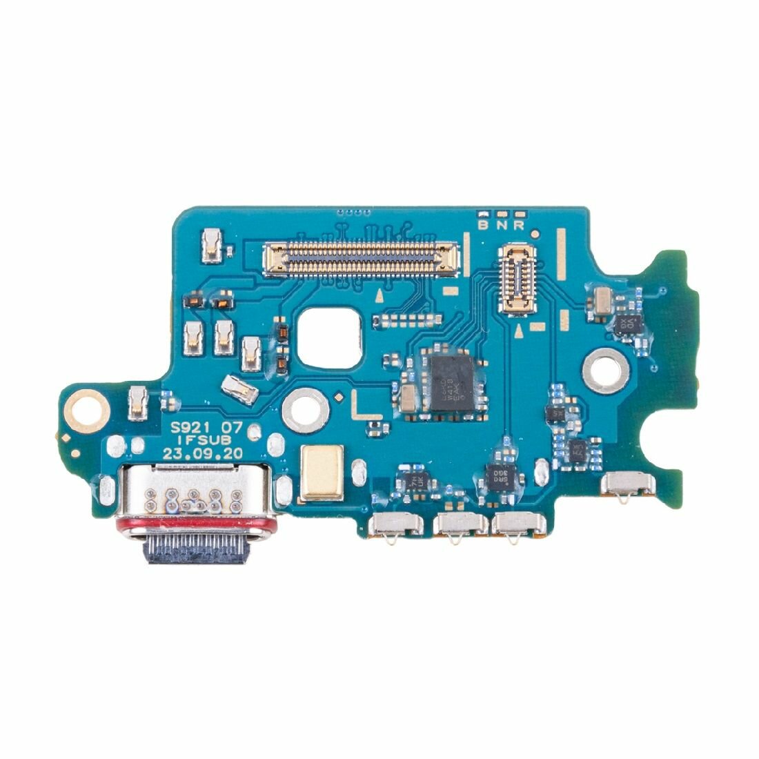 Плата нижняя для Samsung SM-S921B (Galaxy S24) на системный разъем, разъем Sim-карты и микрофон (ОЕМ)