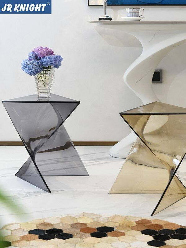 Акриловый журнальный столик, прозрачный приставной столик, 40x40x43 см