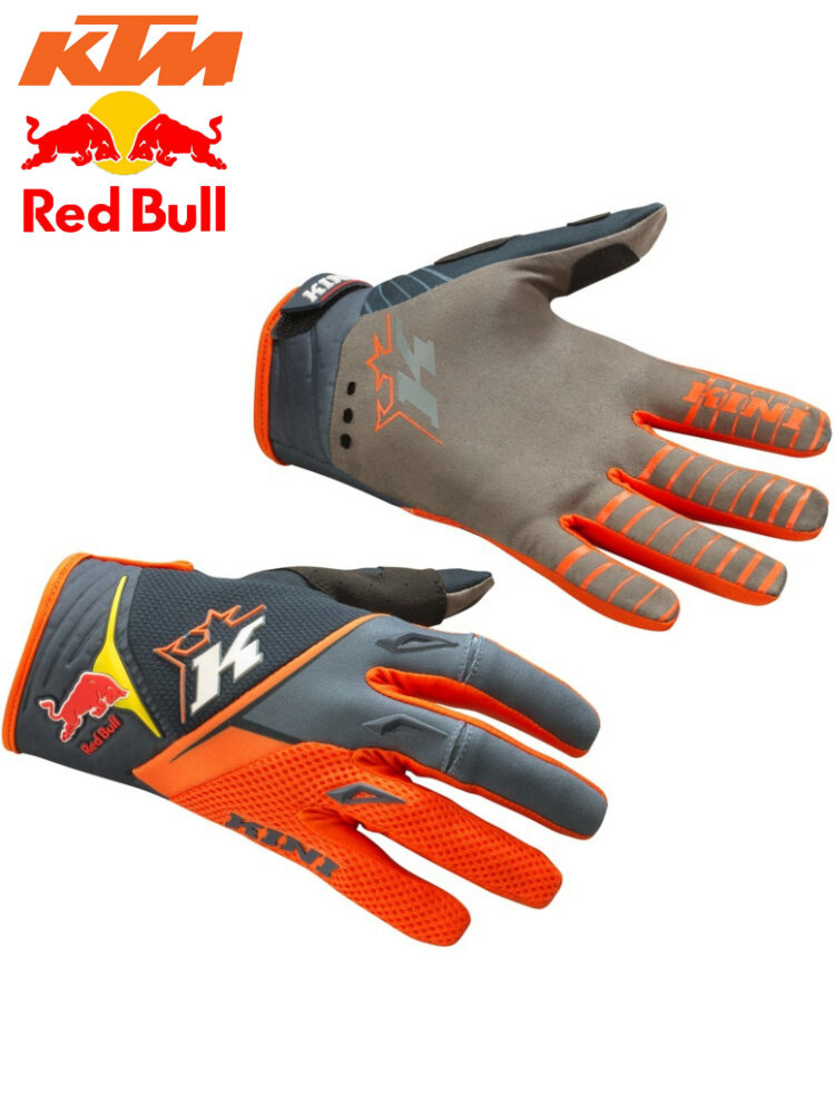 KTM Red Bull Летние мотоциклетные перчатки KINI Moto Mtb MX DH XC ktm gloves red bull, текстильные, мужские, воздухопроницаемость, сенсорные, лето, перчатки, INT, L, черный/серый, L, ktmbk