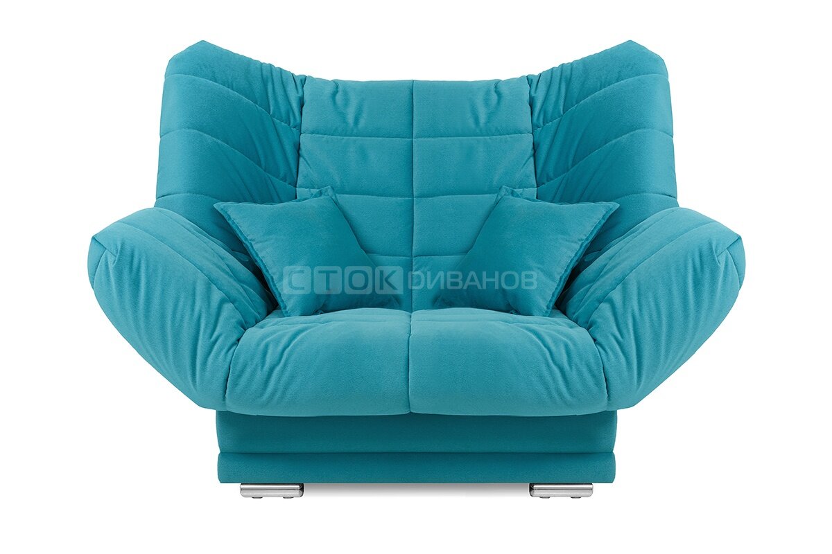 Кресло Сток Диванов Марко Azure синий, механизм клик-кляк, съёмный чехол