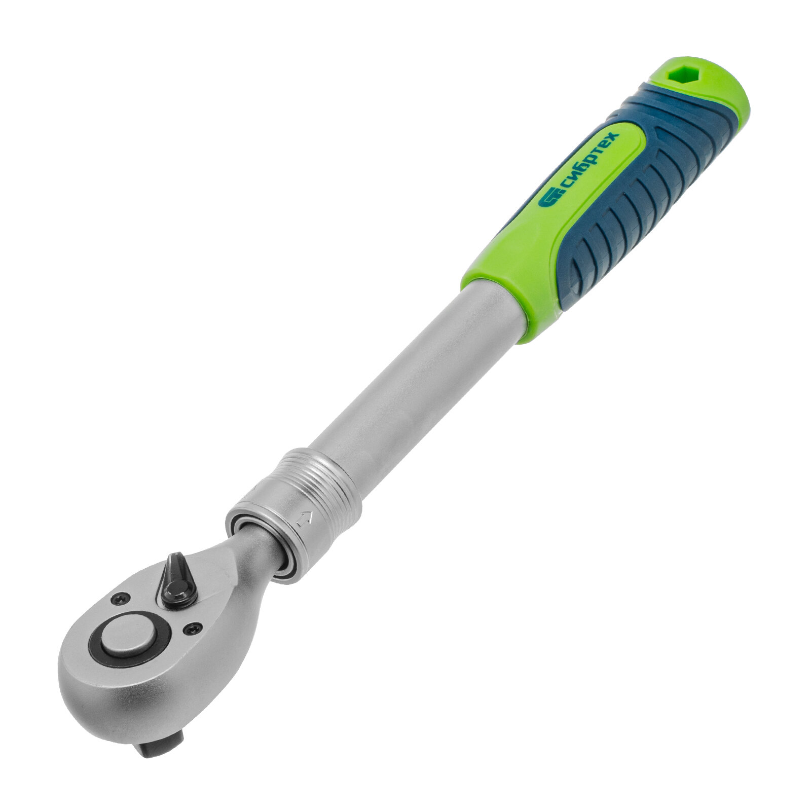 Ключ-трещотка телескопический 1/2", 300-430 мм, 72 зуба, с быстрым сбросом Сибртех 14077