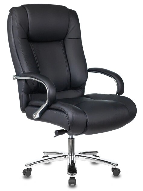 Кресло руководителя Бюрократ T-9925SL, обивка: кожа, цвет: черный (T-9925SL/BLACK)