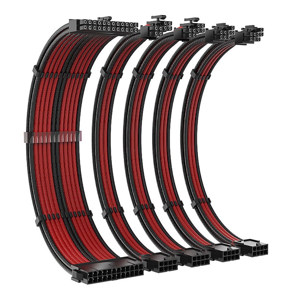 Удлинительный кабель питания блока питания ATX 24Pin Dual PCIE 6 + 2Pin Dual EPS 4 + 4Pin Нейлоновый плетеный шнур 24Pin Кабель-разветвитель материнской платы