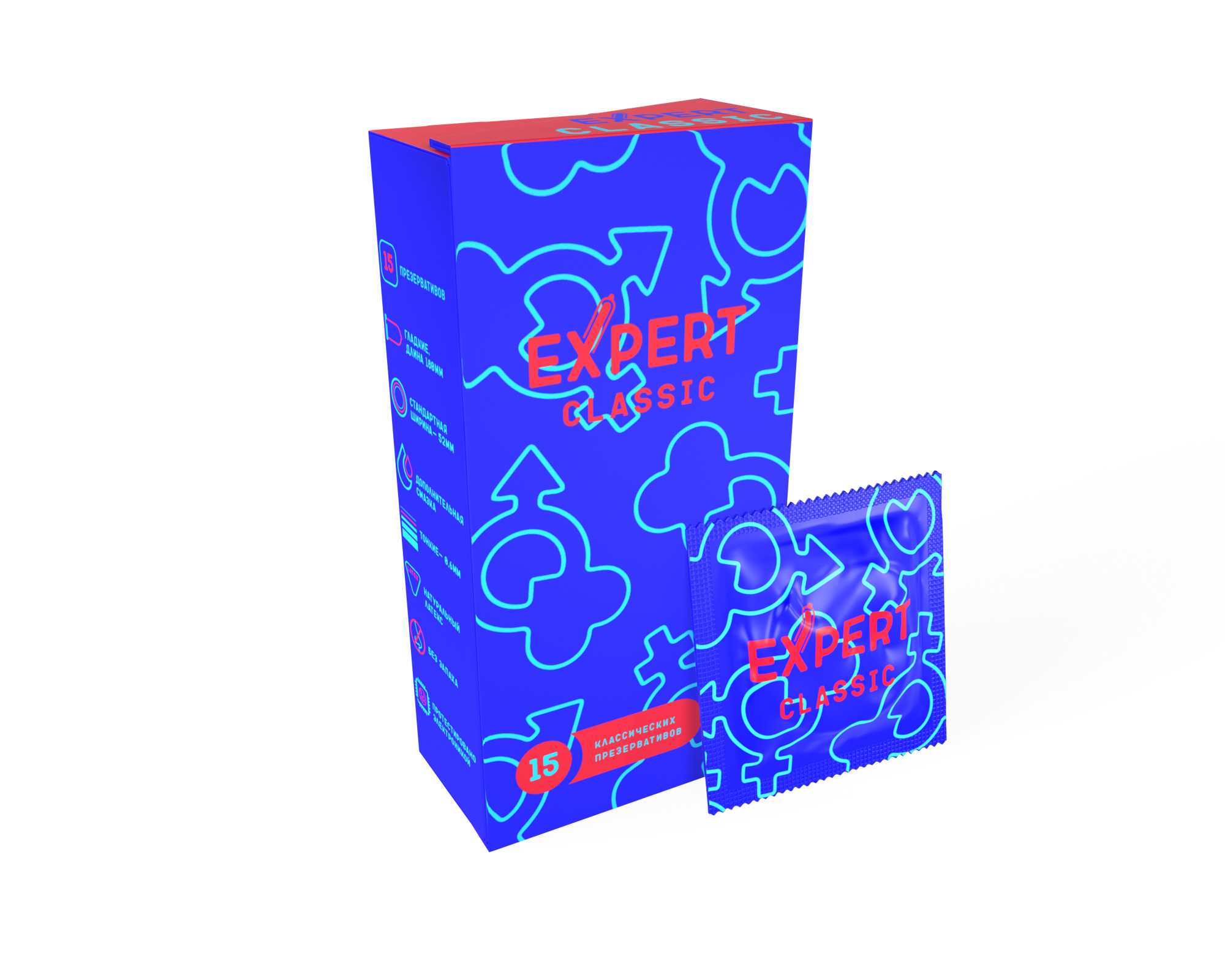 Презервативы Expert Classic, в упаковке 15 классических презервативов