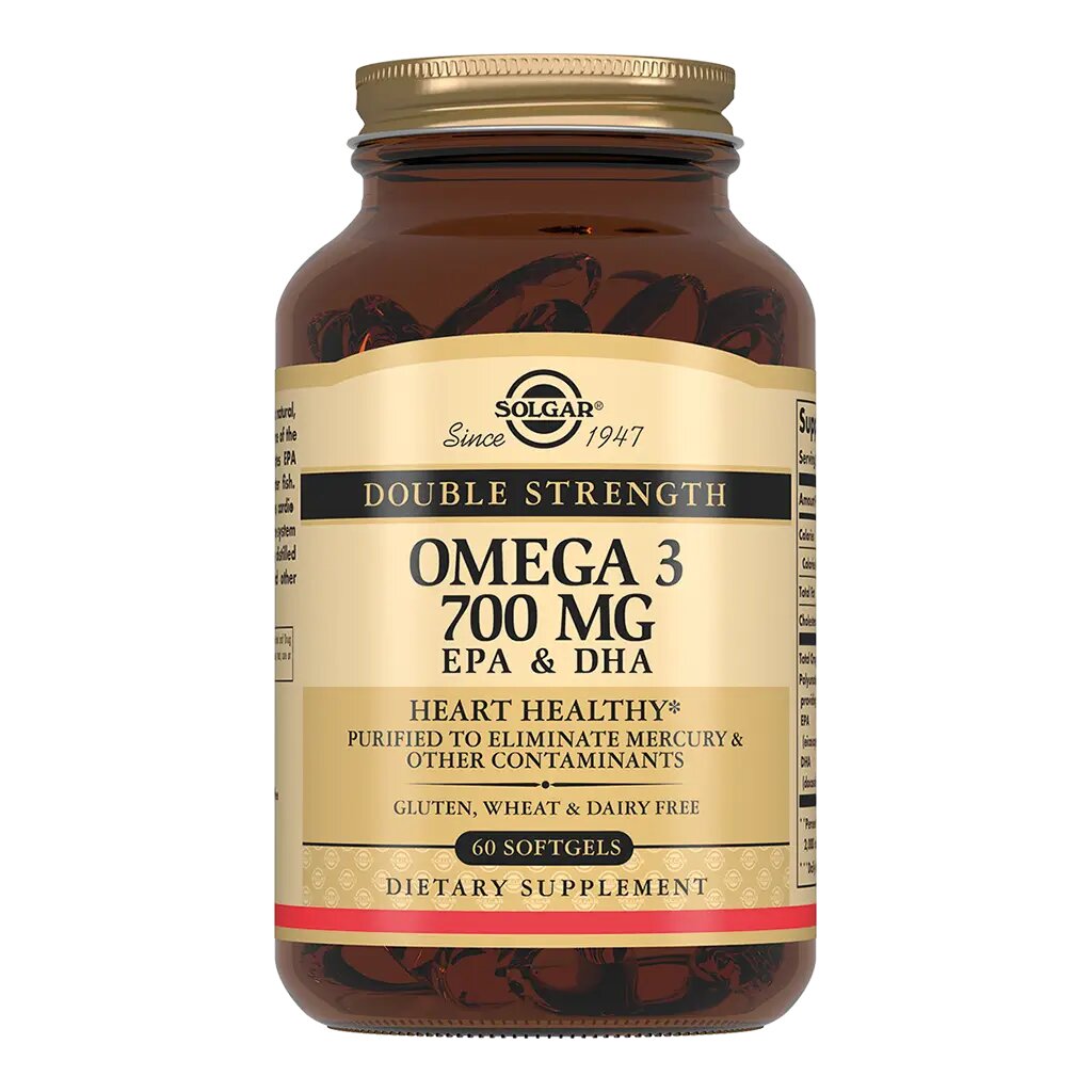 Solgar Двойная Омега-3 ЭПК/ДГК 700 мг капсулы массой 1811 мг 60 шт