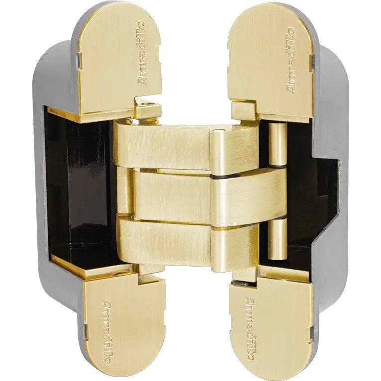 Петля Armadillo (Армадилло) скрытой установки U3D8000. VPG матовое золото