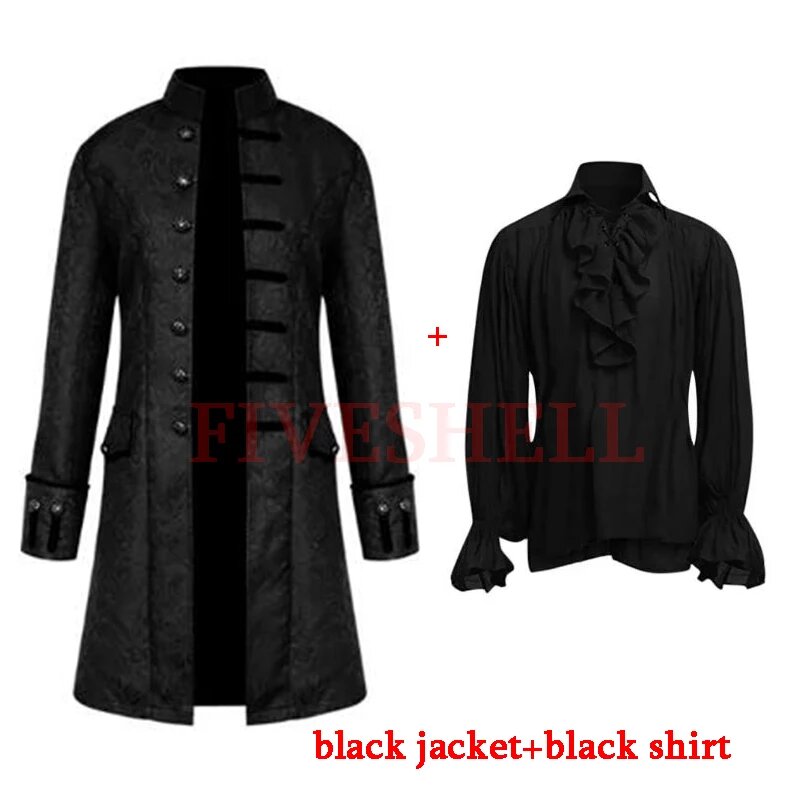 Мужской костюм вампира для косплея Черный, XXL, package as show