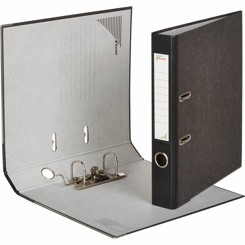 Папка-регистратор Комус 50 мм мрамор черная