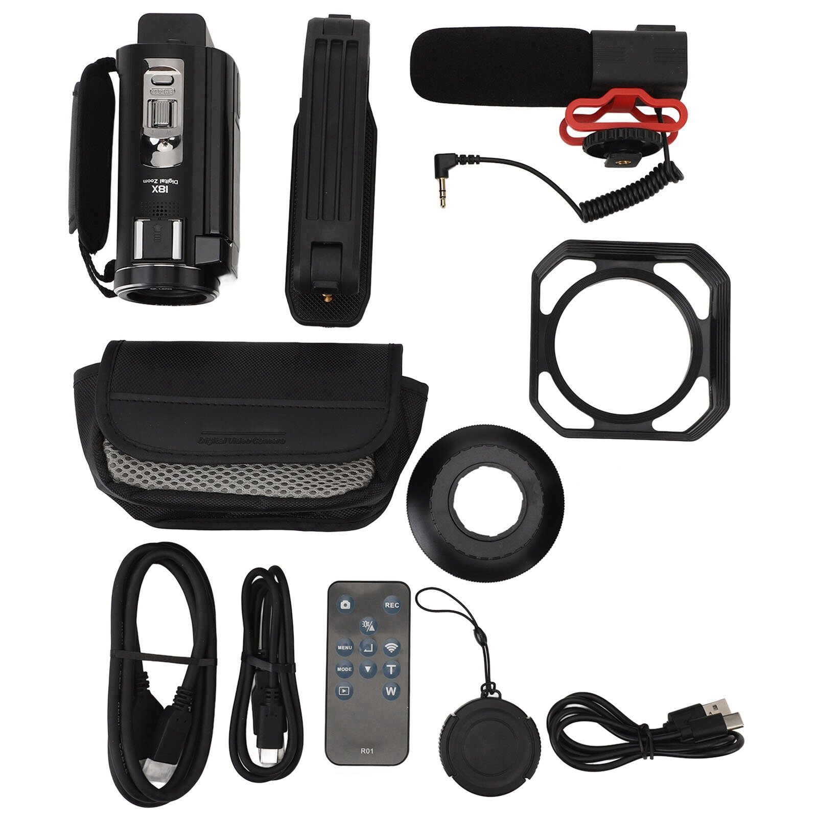 Видеокамера 5K, HD WiFi, цифровая камера, сенсорный экран 3,0 дюйма, камера для видеоблогов, 56 МП, 18-кратный цифровой зум, ИК-ночное видение, стабилизация изображения