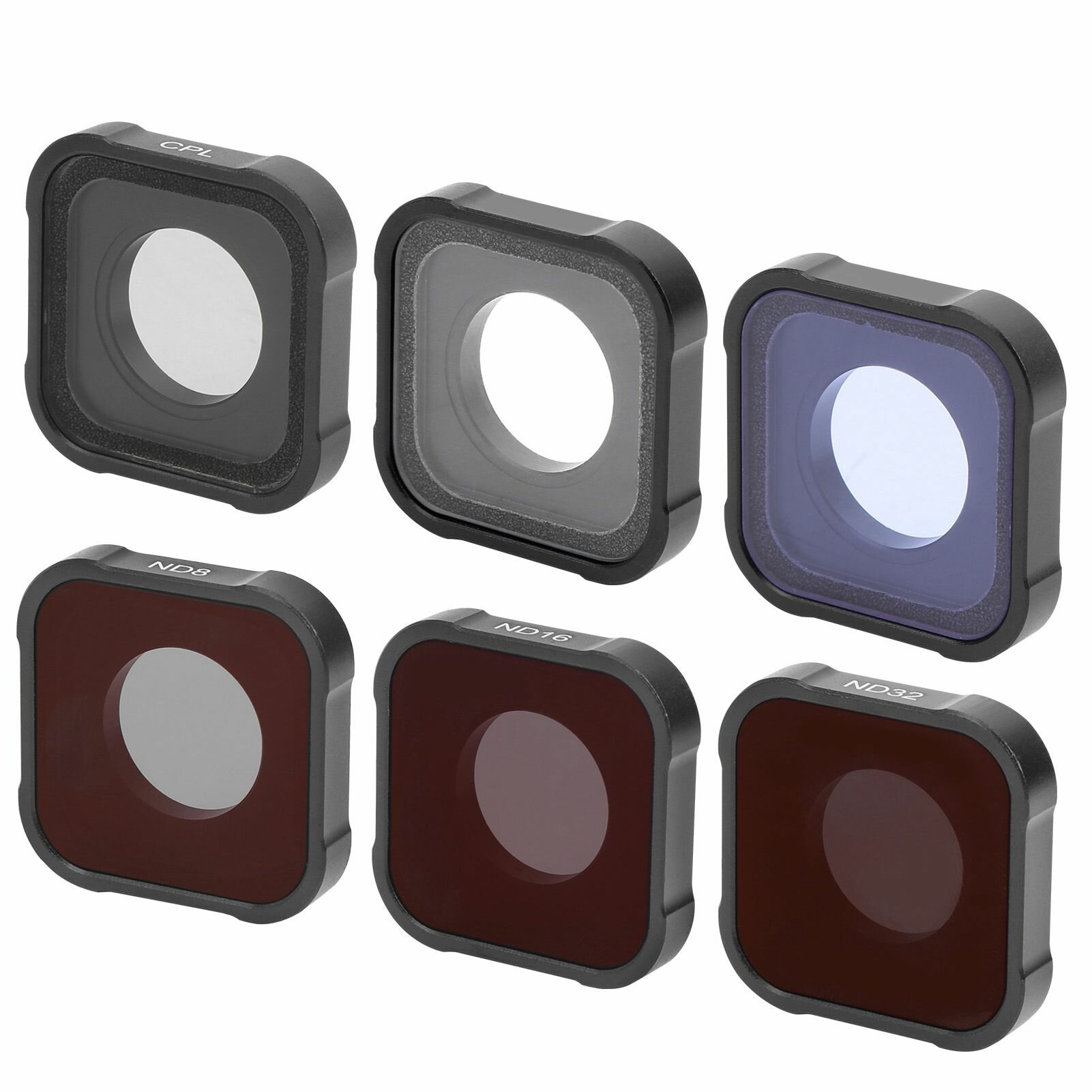 Набор фильтров Junestar 6шт для GoPro Hero9, включая STAR/CPL/ND8/ND16/ND32/NIGHT, легкий алюминий и оптическое стекло