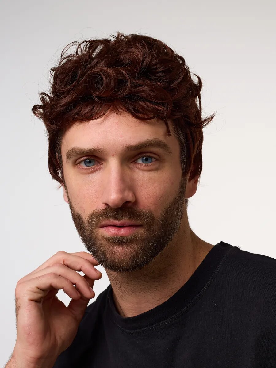 Парик мужской кудрявый каштановый