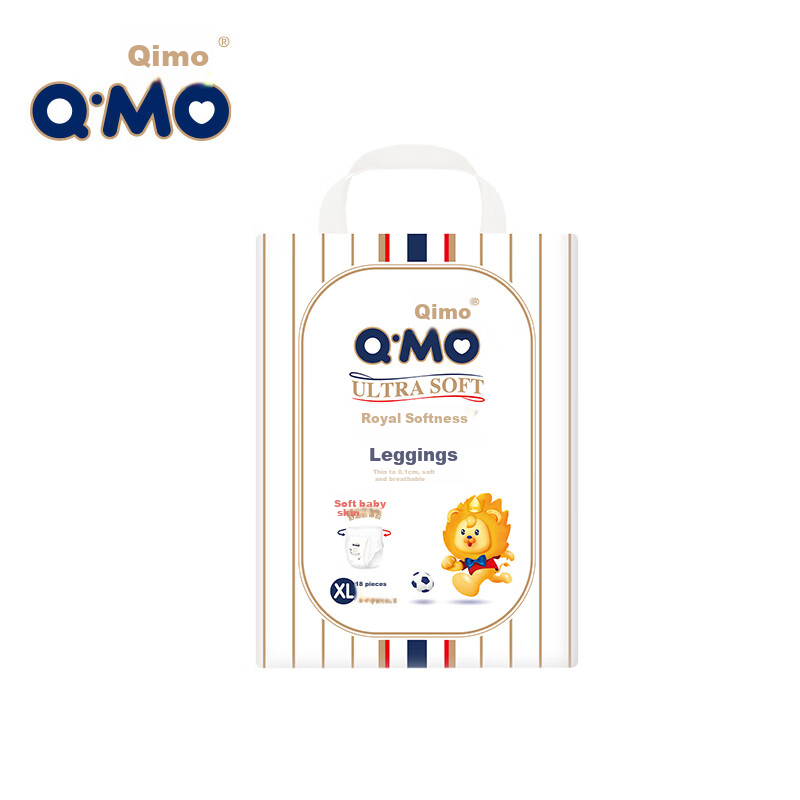 Qimo Q-MO Royal Ultra-Soft Pull-Up Diapers XL 18 Pieces (12-17kg), Extra Large Size, Elastic Pants, Diapers, Ultra-Thin And Breathable