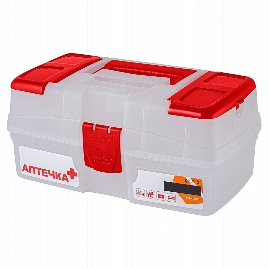 Аптечка "Palm" 290х170х130 мм, прозрачная, с органайзерами для удобства