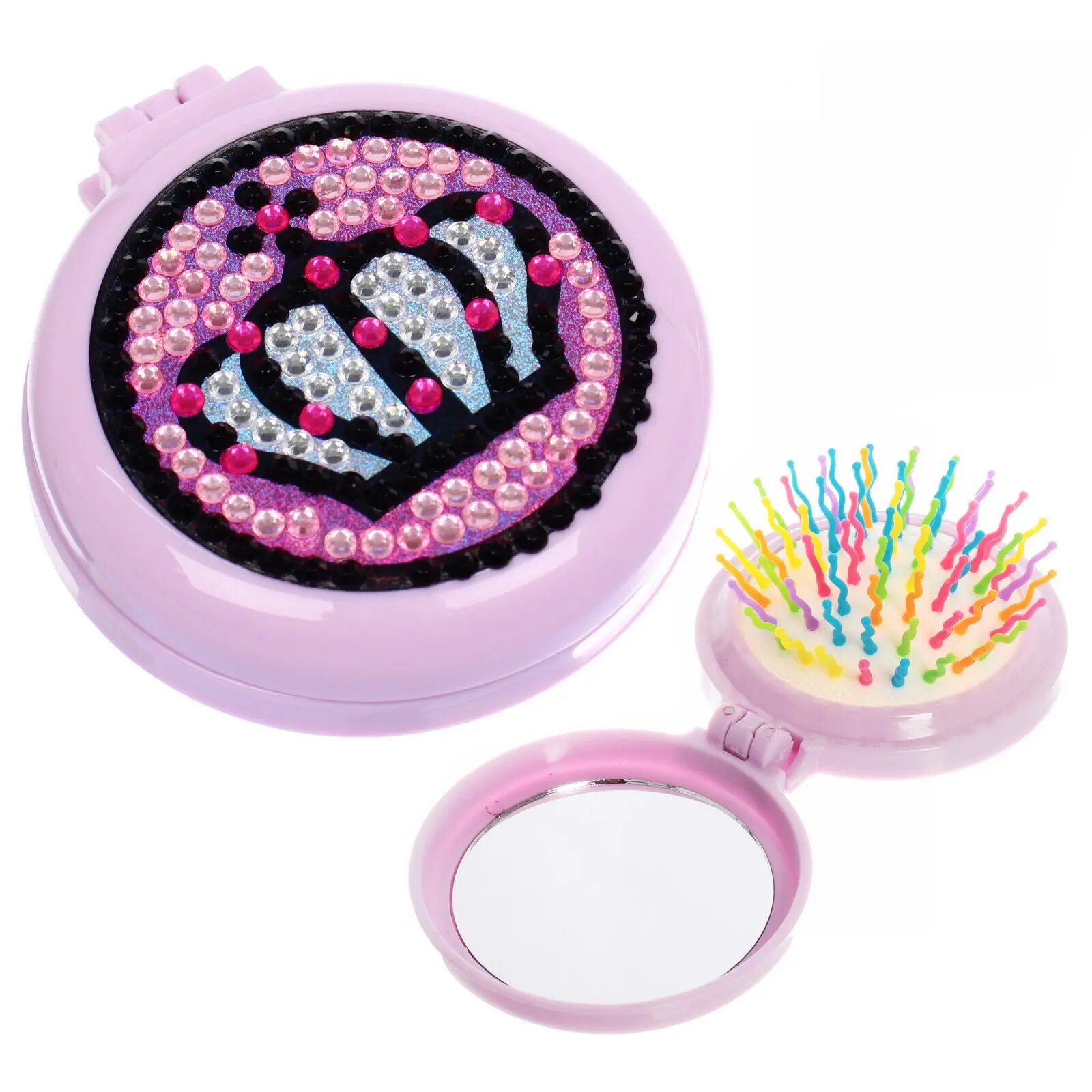 Расческа массажная детская складная «карамель», фиолетовая, d-6см, удобная