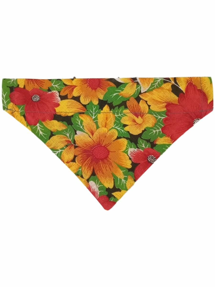 Бандана для животных, Желтые цветы, 24х15, на ремень 3 см ручная работа