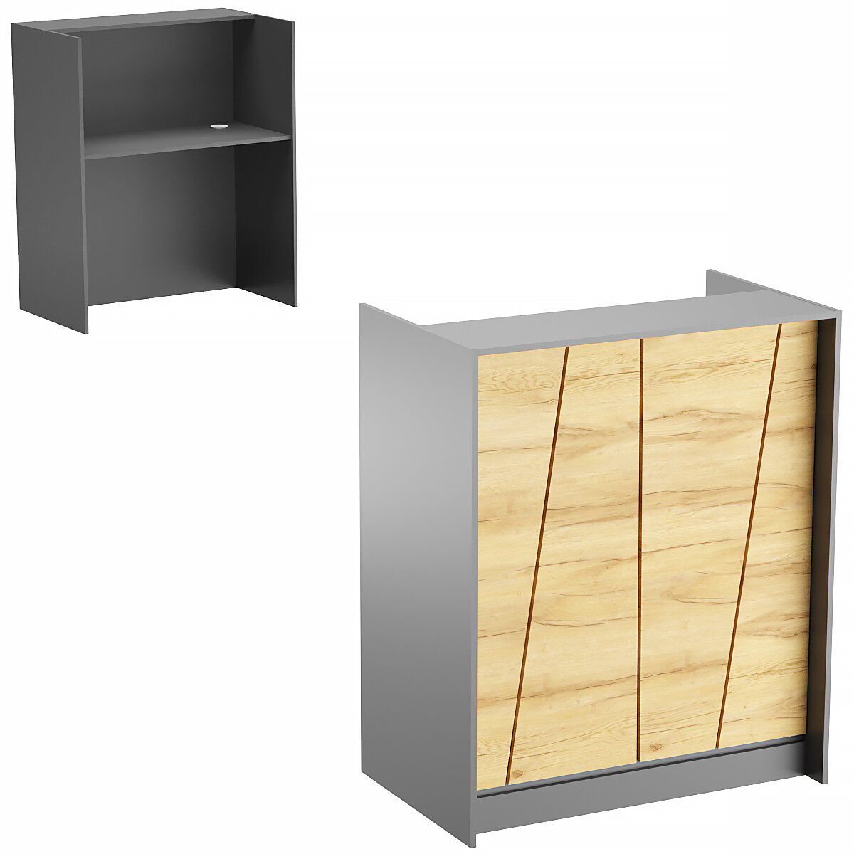 Ресепшен АРТ-НЕО №2А, Дуб Золотистый и Темно-Серый