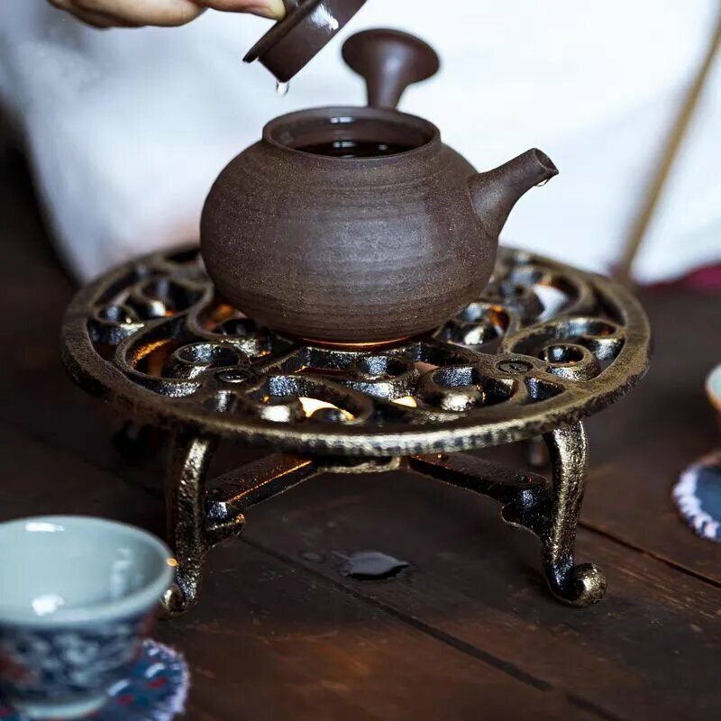 Подставка под горячее, чугунная, антикоррозийная, 18см, светло-желтая