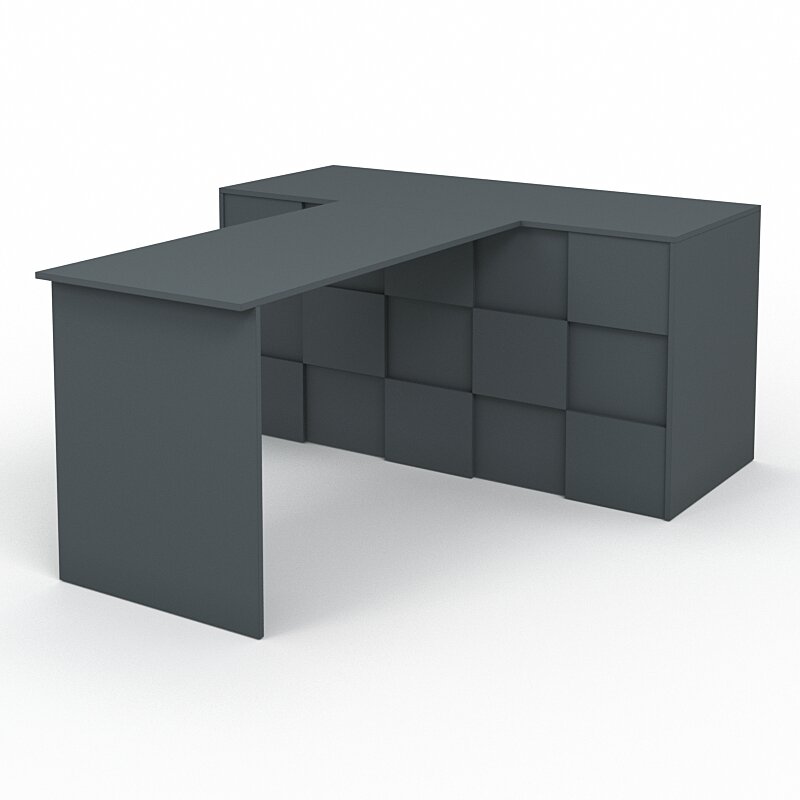 Стол руководителя №11 с приставкой брифингом, Темно-Серый. Производитель товара - компания Westcom.