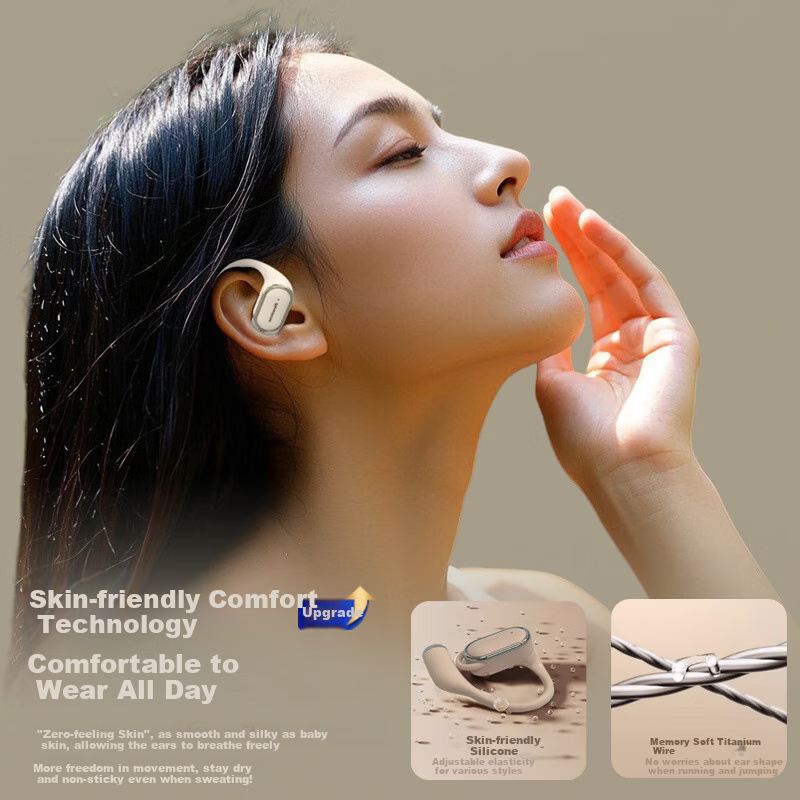 Newmine LY50 AI Intelligent Translation Earphone Hanging Ear Style Simultaneous Interpretation Long Battery Life Bluetooth Earphone Bone Conduction Concept Conference Active Noise Reduction Translatio