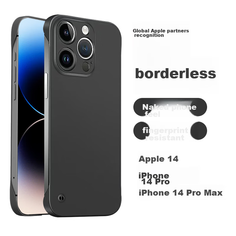 POZZO Ultra-Thin Matte Case for Apple IPhone 14 Pro, Borderless Simple Shockproof Heat Dissipation Phone Cover for Men And Women, Trendy [Night Sky Black]