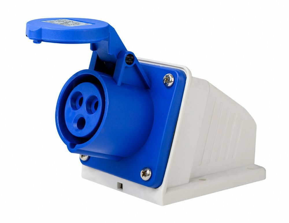 DEKraft Розетка стац. 2Р+РЕ 32А 220В IP44 РС-103, 26191DEK