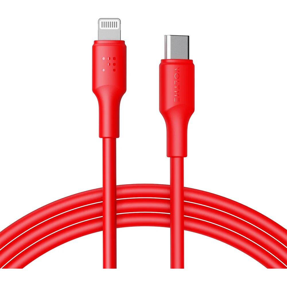 Кабель VOLTME USB2.0 Powerlink EDC CTL Lightning - USB-C (3A) 2.0M Красный C2312, белый