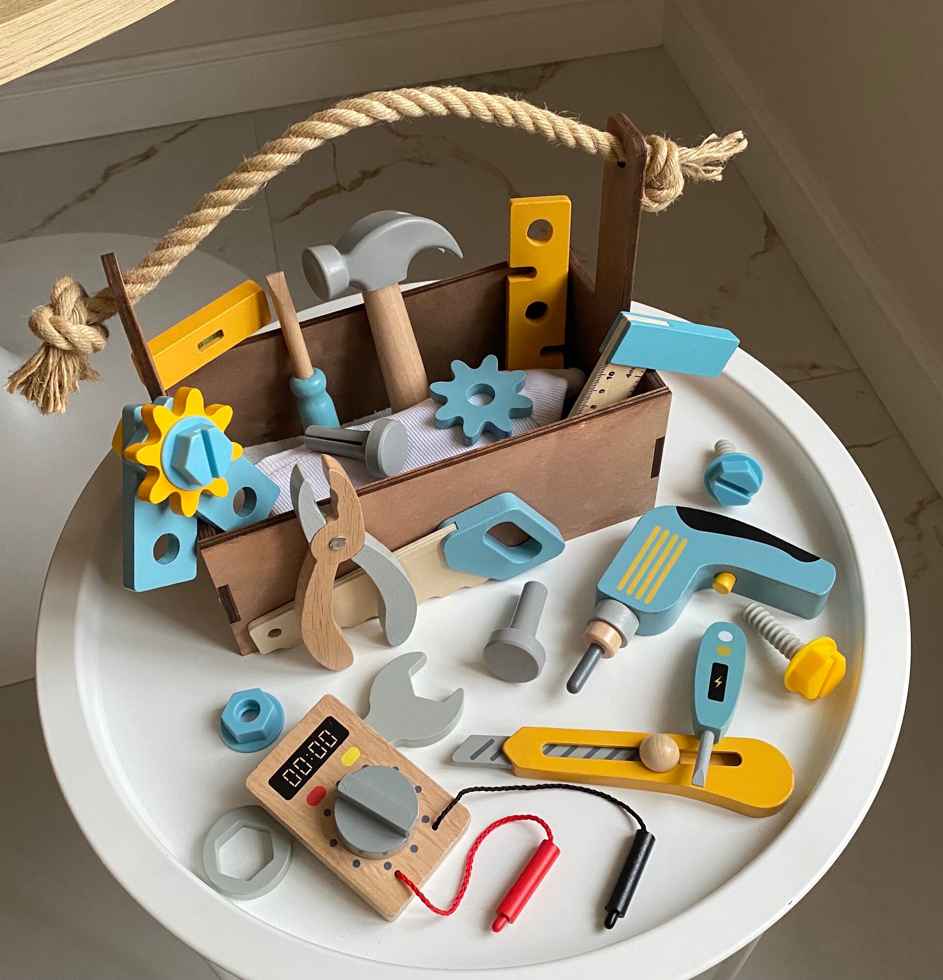 Развивающий набор строителя набор инструментов из дерева для мальчика Монтессори