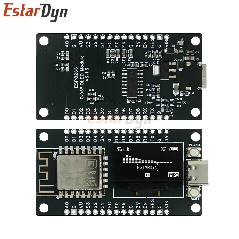 NodeMCU ESP8266 V3 плата с OLED дисплеем Estardyn TYPE-C White