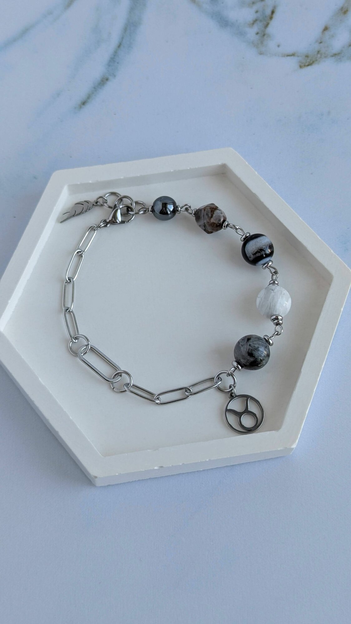 Браслет, родонит, агат