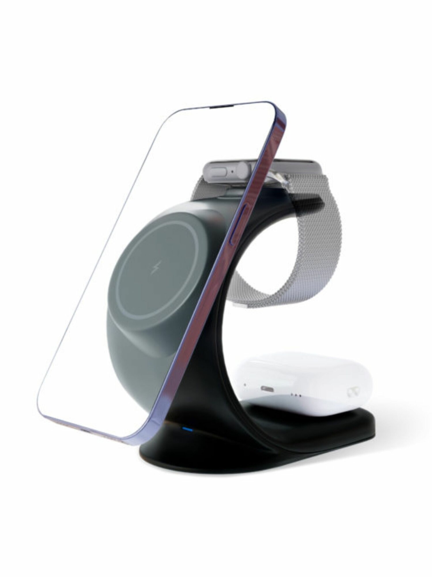 Беспроводное зарядное устройство VLP Powerstand 3in1 Mag Safe для Apple, черный