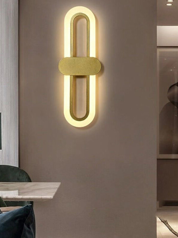 Настенный светодиодный светильник LJHI, LED, 15Вт, IP44, белый матовый, золото