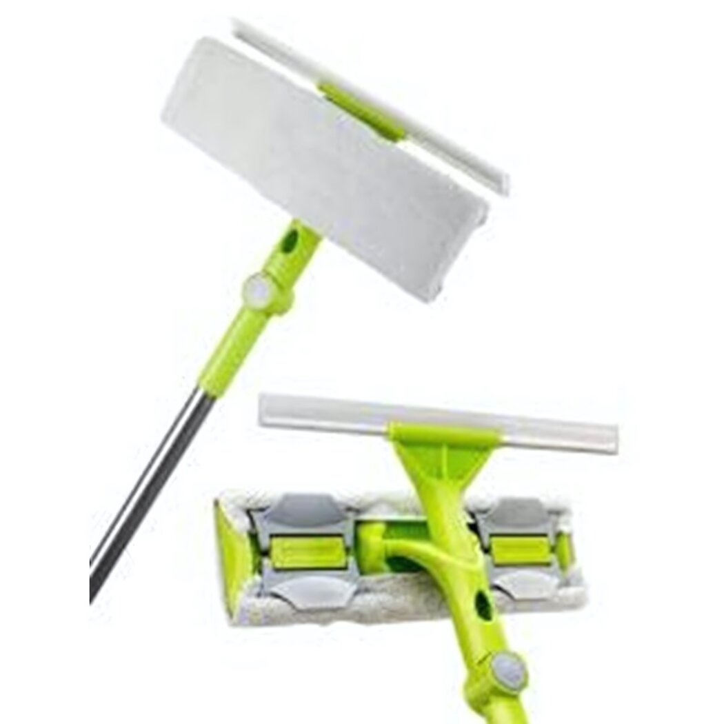 Швабра "Мультишвабра" 2 в 1 с телескопической ручкой, насадка из микрофибры 30 см и съемным водосгоном