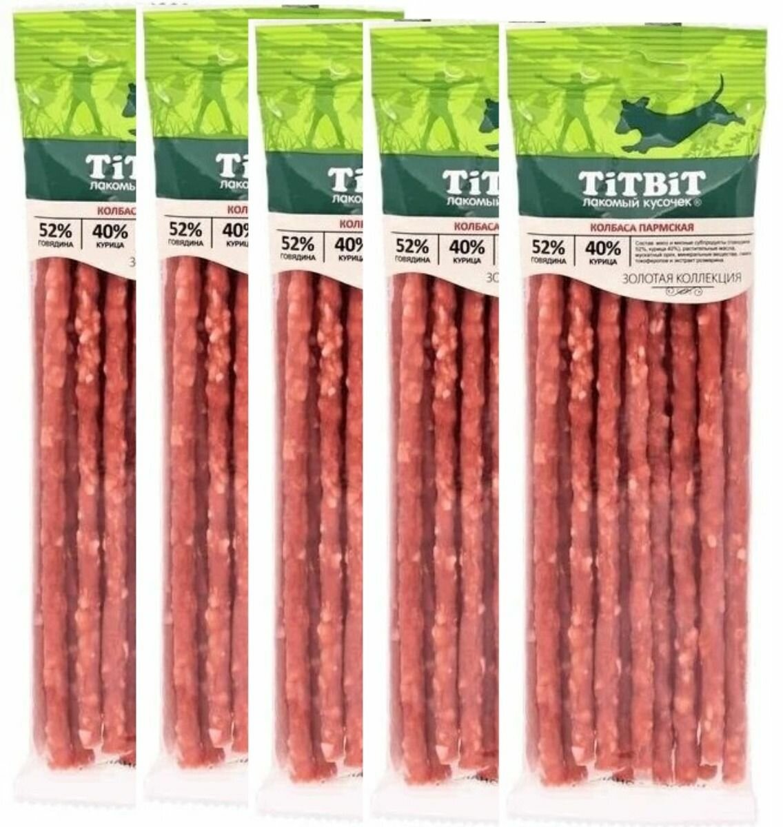 TiTBiT Золотая коллекция Лакомство для собак Колбаса Пармская 80г (5шт)