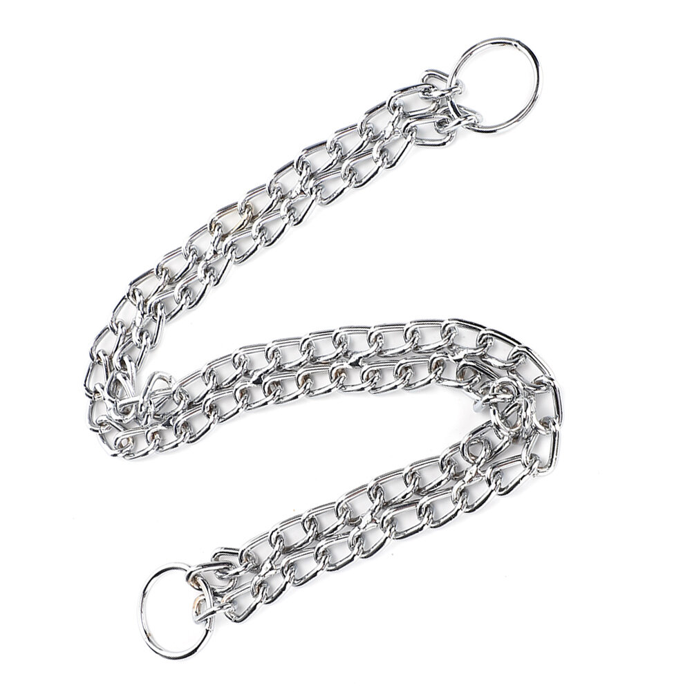 Двухрядные железные ошейники-цепочки для домашних животных, поводок, ограничительные аксессуары для больших собак, большие размеры