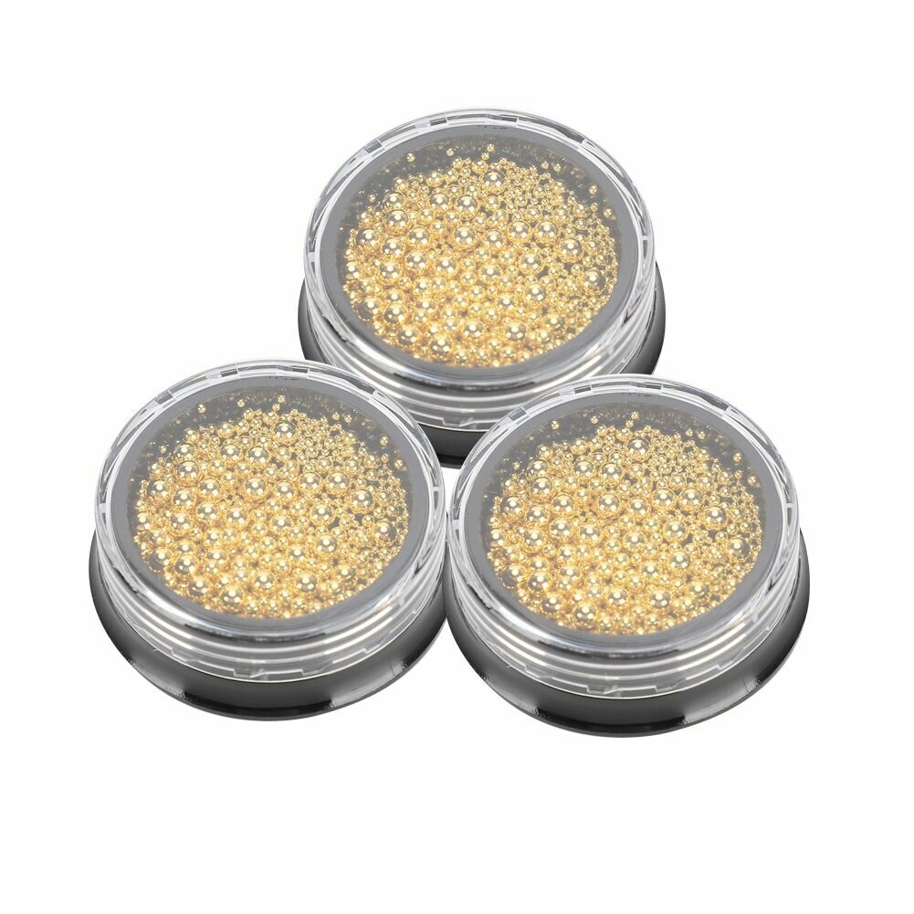 Набор стальных шариков для ногтей GZ10, стильные металлические микробисерки для маникюра, 3 коробки, для дома и салона