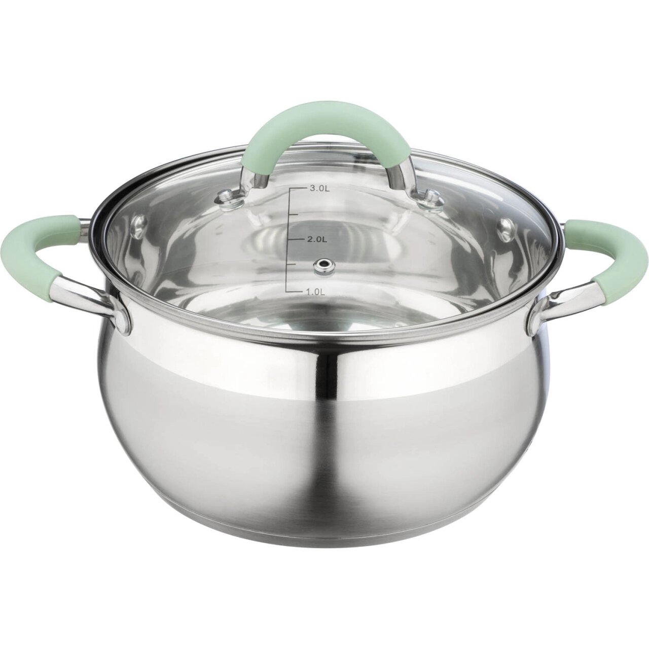 Mallony Mentolo Кастрюля с крышкой 3.6 л из нержавеющей стали с силиконовыми ручками