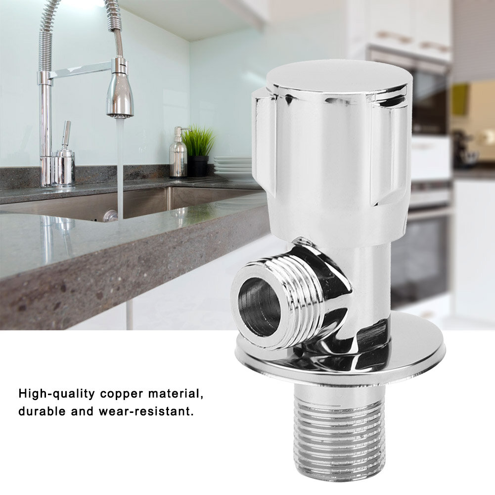 Резьба G1/2 дюйма, медный треугольный угловой клапан, запорный клапан для воды, аксессуары для ванной комнаты и кухни