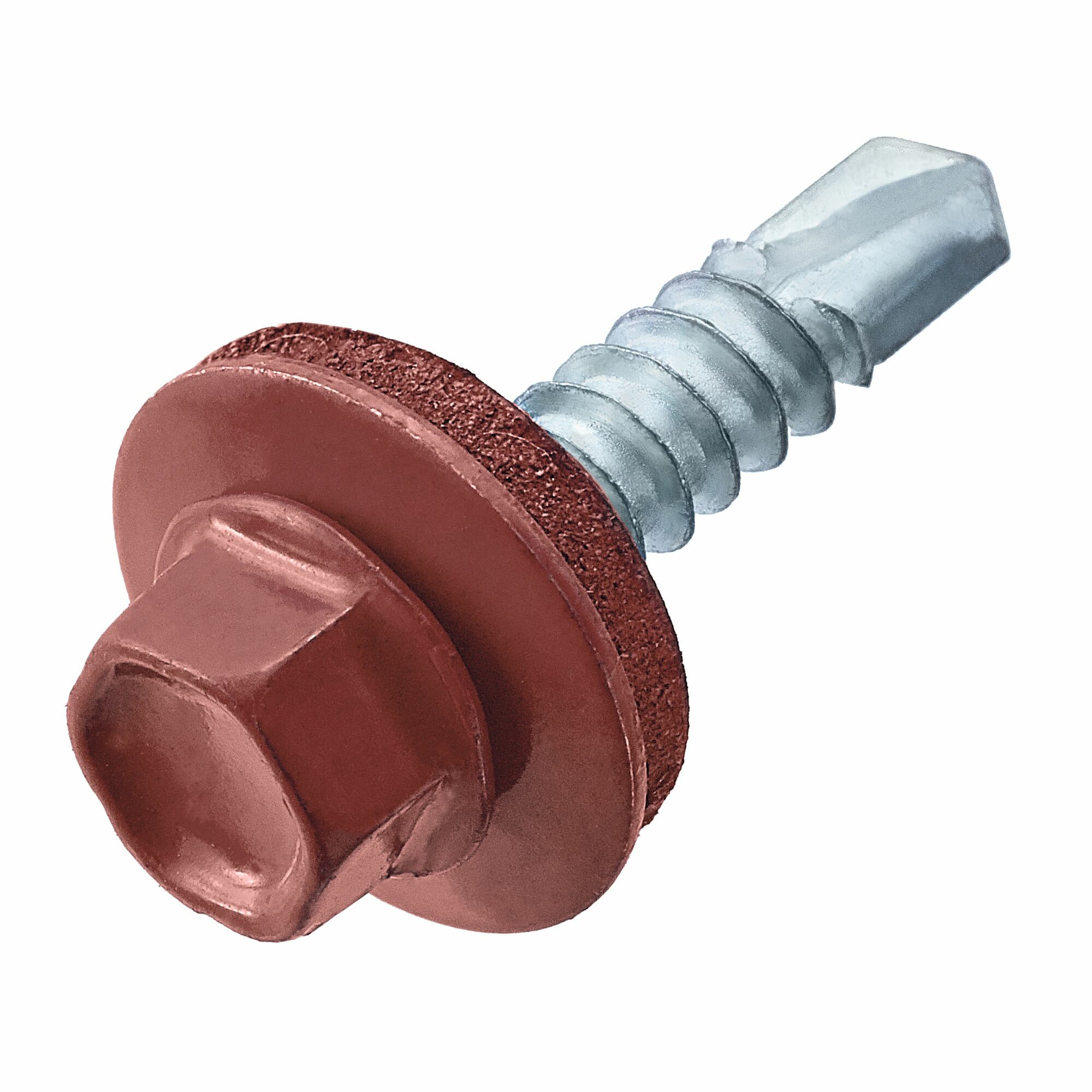 Стройметиз Саморез кровельный 4,8х28(29) RAL 3009 (оксид красный) (уп.20 шт) европодвес