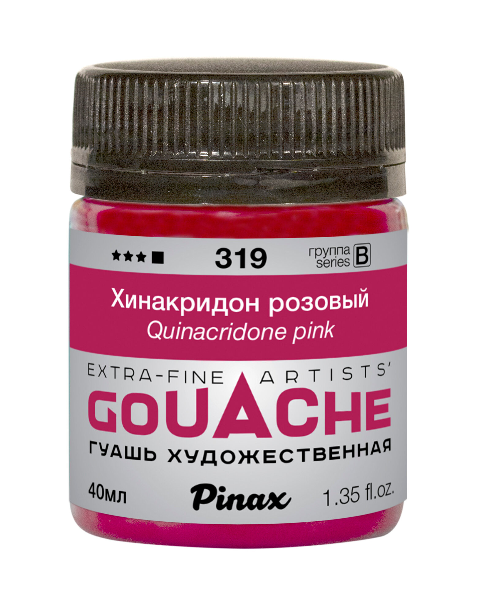 Гуашь PINAX банка 40мл сер. B №319 хинакридон розовый