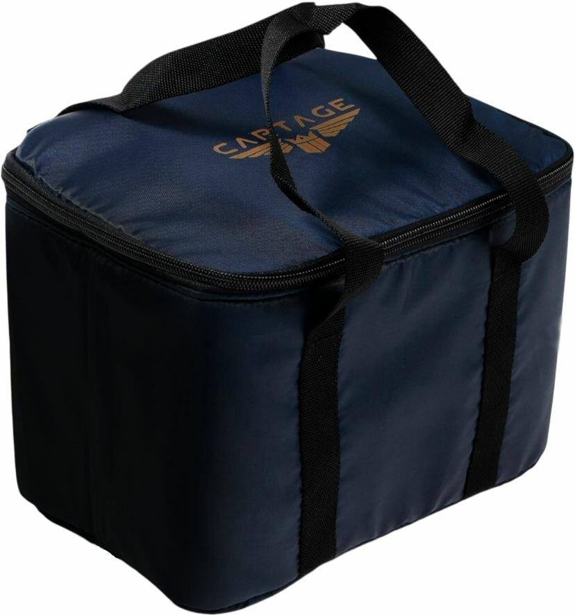 Термосумка складная фольгированная Cartage Т-16, объем 10 л, размер 26х19х19 см, сохраняет холод и тепло, цвет синий