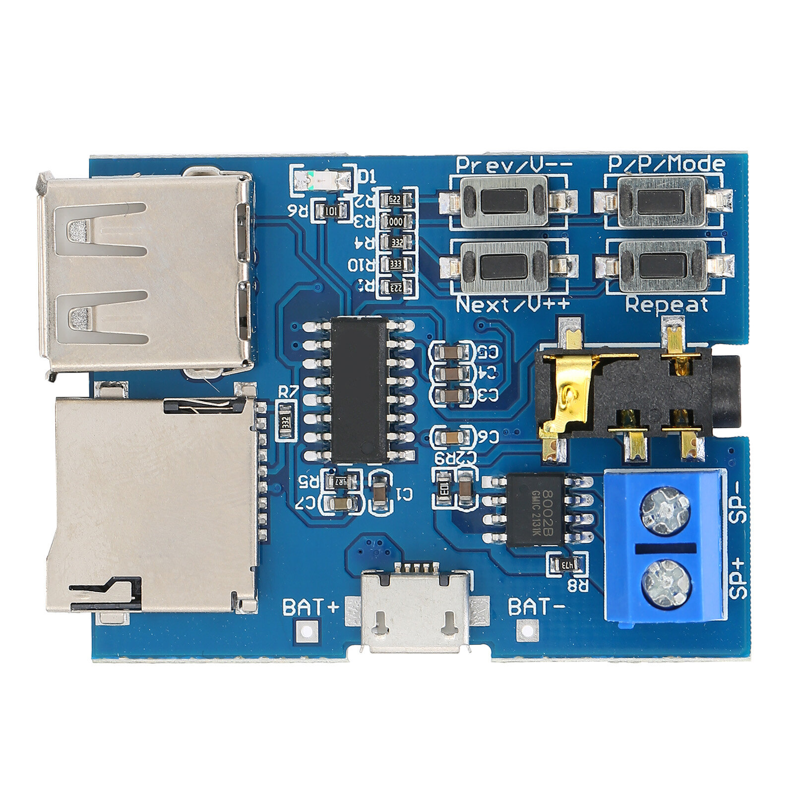 Модуль декодирования MP3, усилитель мощности без потерь, плата аудиоприемника-декодера, 3,7–5,5 В