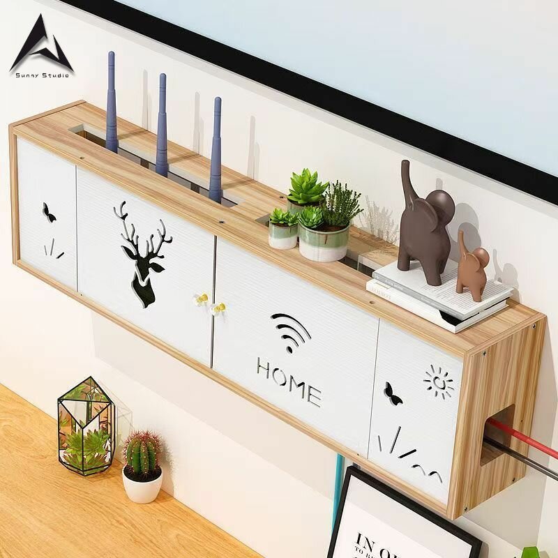 Полка для роутера wifi на стену подставка ящик для проводов3