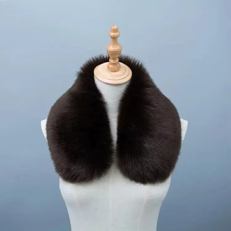 Qearlstar зимняя пушистый фальшивый мех воротник для женщин 2 в 1 Крюк вверх стиль роскошный шарф шаль обертает шею теплее 55 * 17 см,200,55,15, искусственный мех, полиэстер, полиэстер, кофейный